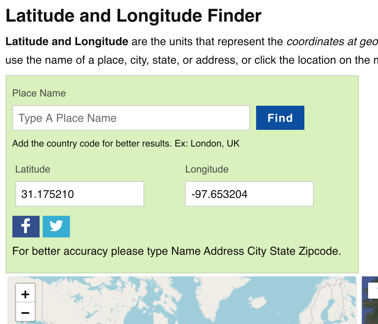Geography Latitude And Longitude Finder